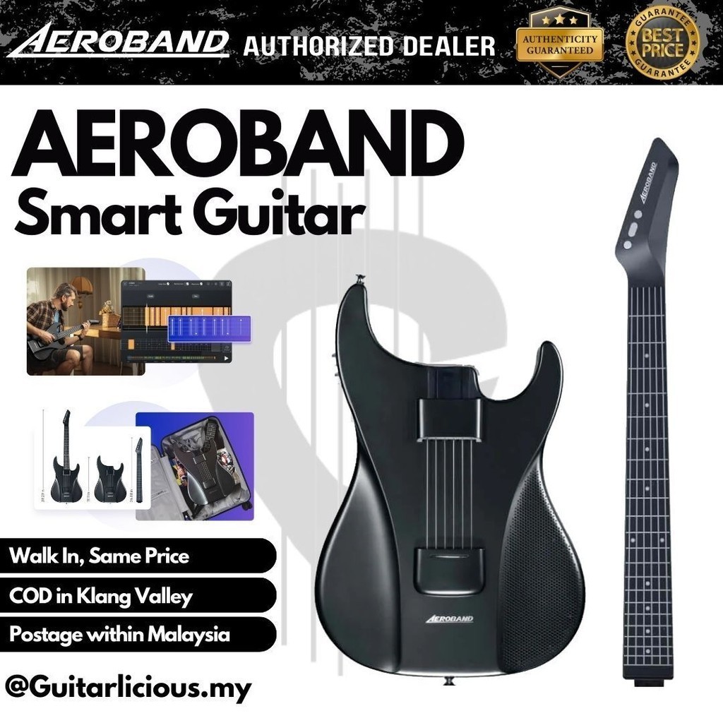 AEROBAND AeroGuitar Stringless Acoustic Electric Travel Guitar ...