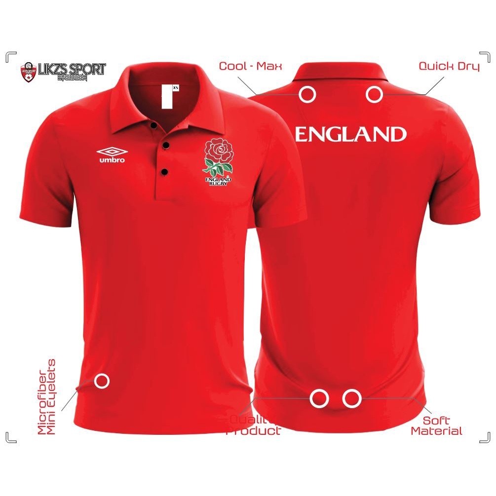 Days Sport 2022 Englan Rugby Travel Jersey DX2 Rugby Polo Baju Berkolar ...