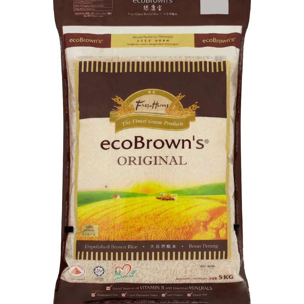 EcoBrown Unpolished Brown Rice Original (5kg) | Shopee Malaysia