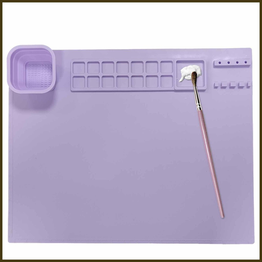 Silicone Craft Mat with Cup 14 Grids Folding Heat Resistant Craft Sheet ...