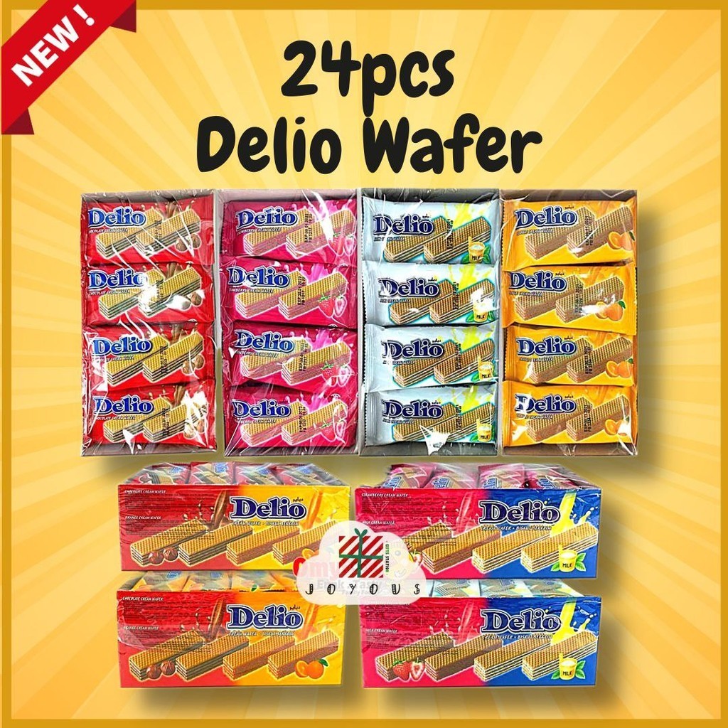 24Pcs x 16g Delio Cream Wafer (Chocolate / Strawberry / Milk / Orange ...