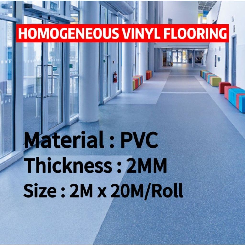 2mm Vinyl Sheet Roll | Certified Homogeneous Vinyl Flooring - Durable ...