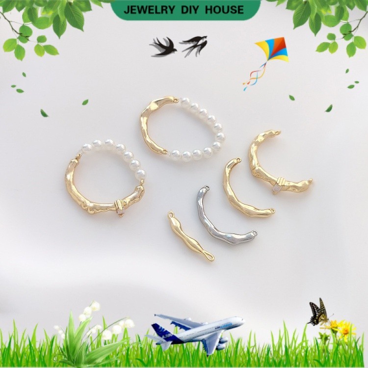 ️Jewelry DIY Accessories ️Color Retention 14K Gold Half Circle Branch ...