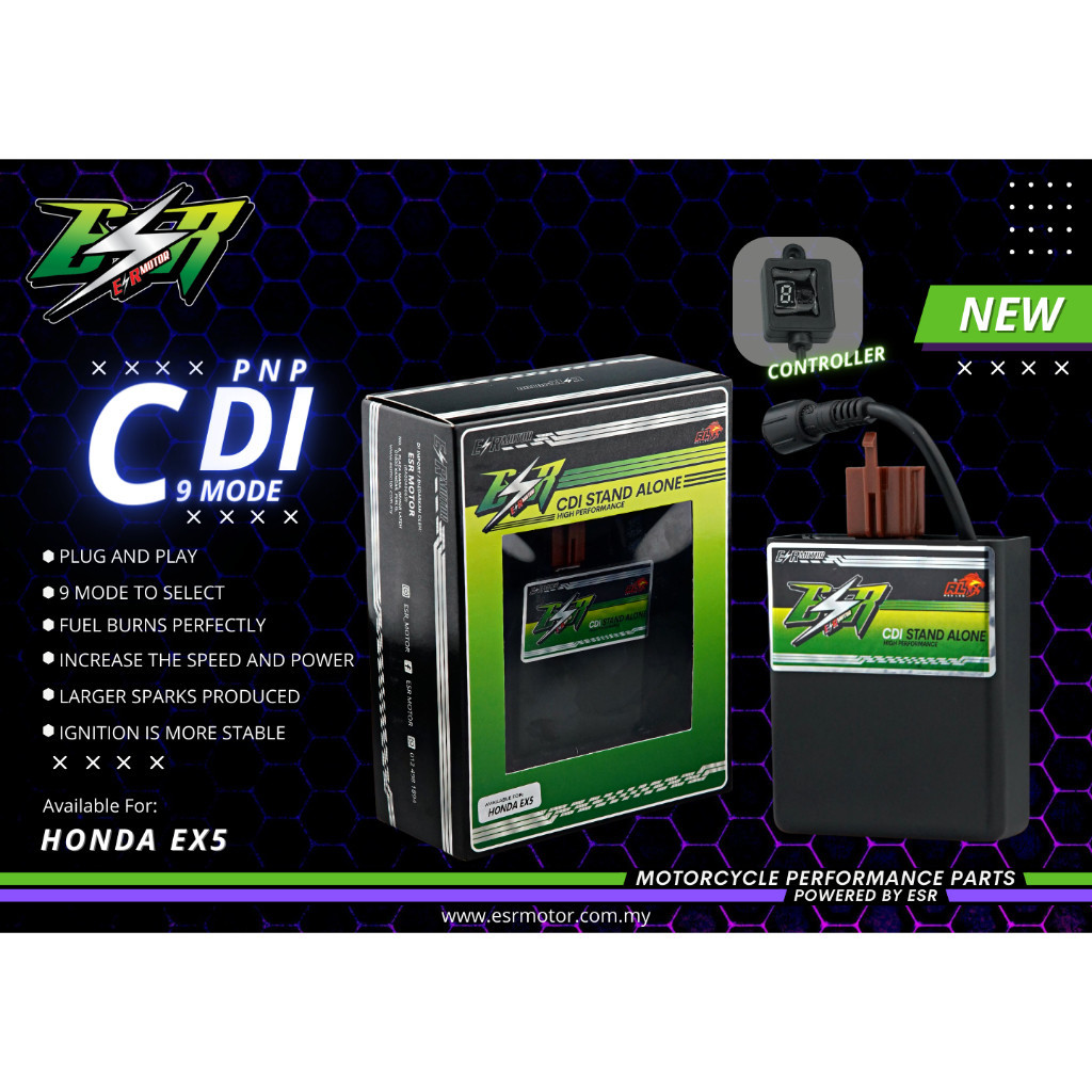 ESR MOTOR RACING PNP CDI 9 MODE FOR EX5 LC135 V1 V2 V3 V4 V5 V6 V7 W100 ...