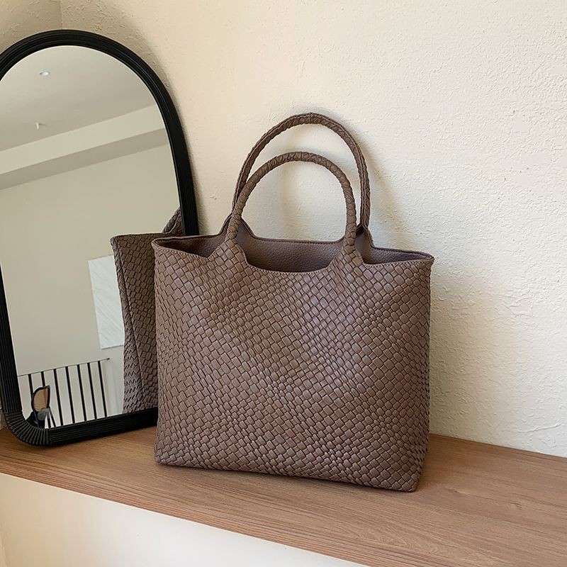 Large Capacity Woven Handbag Advanced Texture Shoulder Bag | Shopee ...