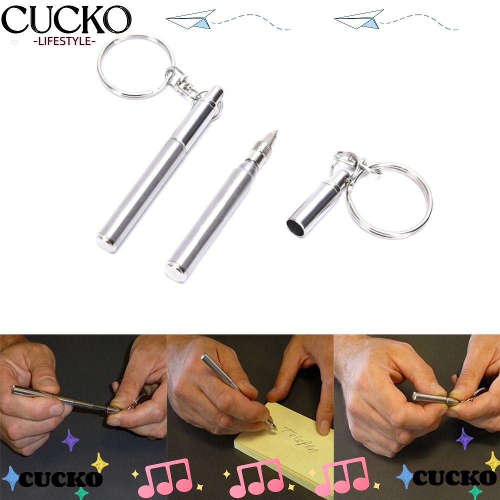 CUCKO Key Ring, Stainless Steel Silver Telescoping Pen, Portable Bold ...