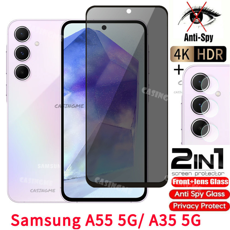 Samsung A35 A16 5G 2024 Private Tempered Glass Anti-Spy Full Cover Screen Protector Anti Peek ...