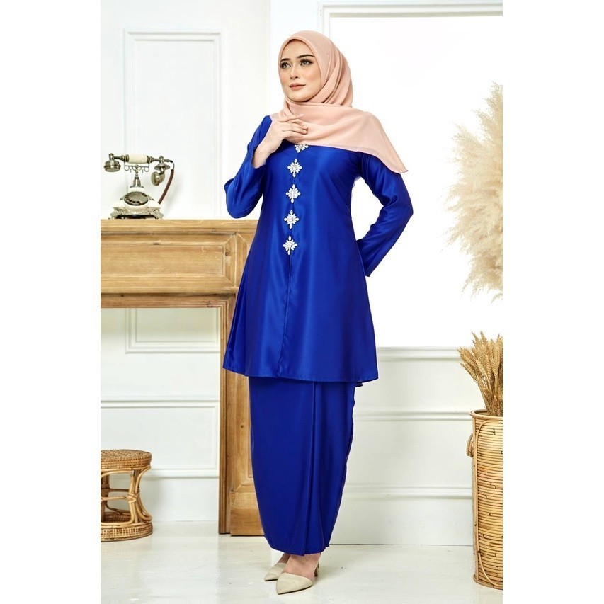 BAJU RAYA 2024 BAJU KEBARUNG MODEN KURUNG PLUS SIZE GREY MINT GREEN ...
