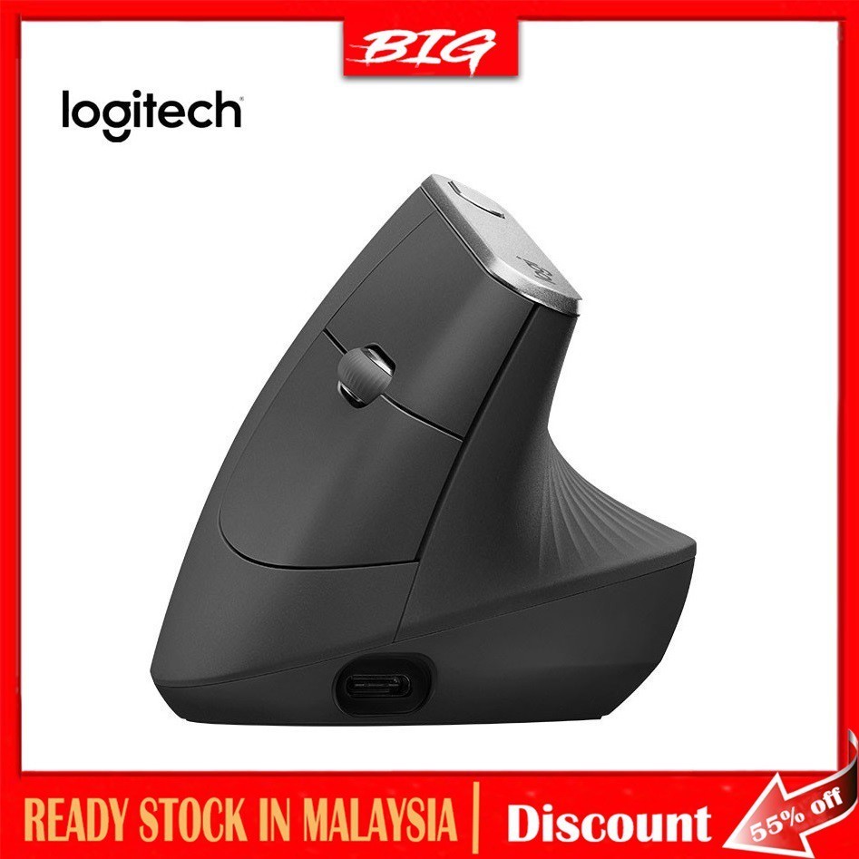 Logitech MX Vertical Ergonomic Mouse Bluetooth Wireless Multi Devices ...