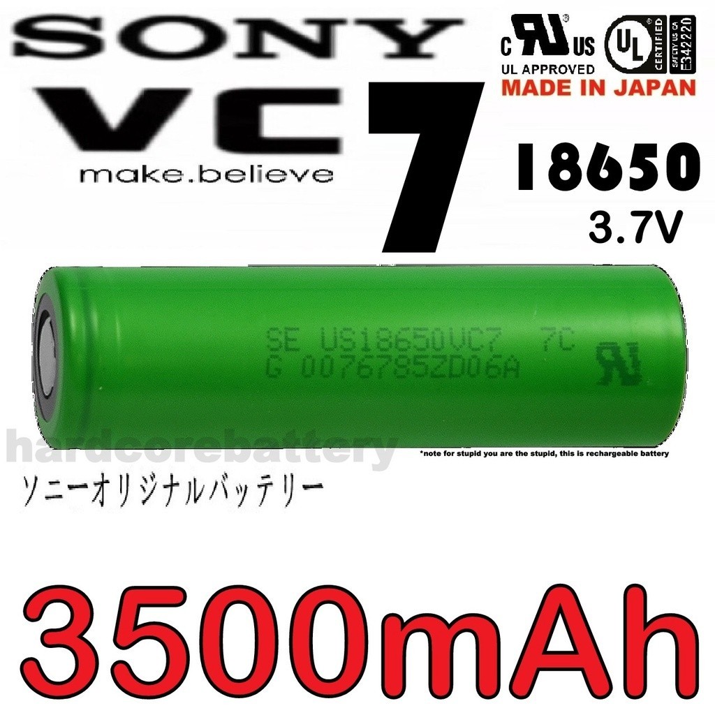 ORIGINAL SONY 18650 VC7 3500mAh li ion 3.7V Rechargeable Lithium ion ...