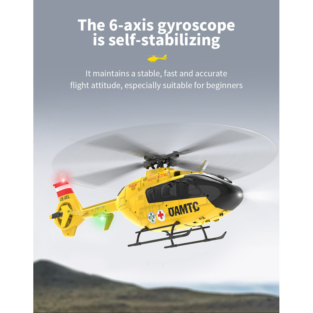YXZNRC EC135 RC Helicopter with 6-axis Gyro 2.4G 6CH 1:36 Scale ...