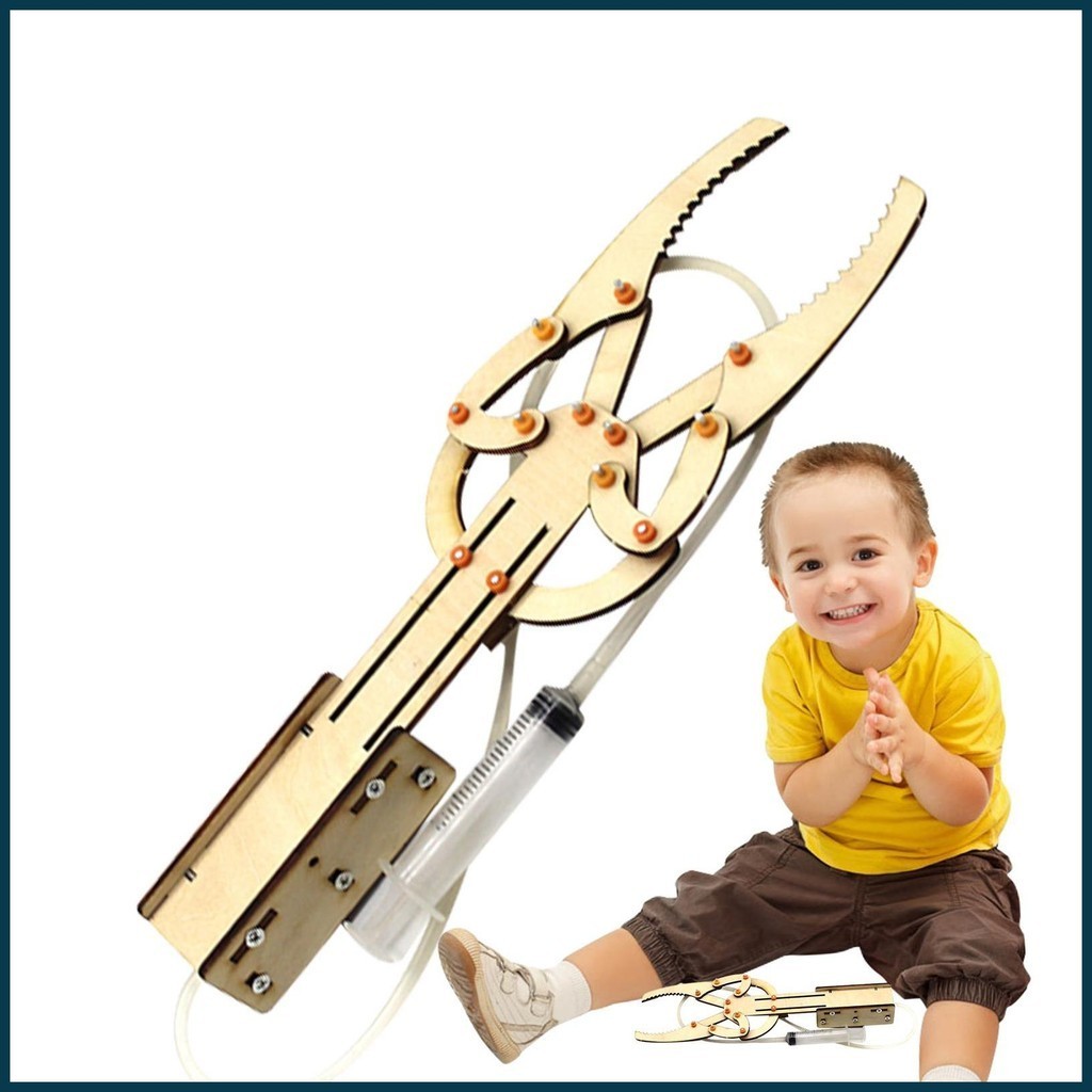 Hydraulic Robot Arm Kit Wooden Robot Arm Toy STEM Building Kit Science ...
