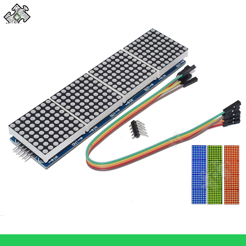 ENGLAB★MAX7219 Microcontroller Display Dot Matrix Module, MAX7219 4-in-1 Display Module, Red ...