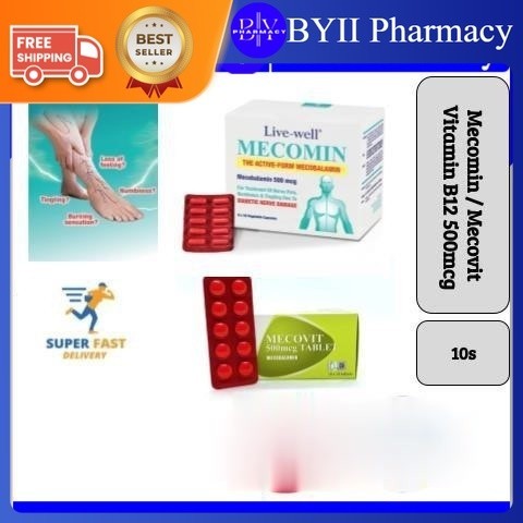 Active Vitamin B12 (Mecobalamin) 500mcg 10s Mecovit/Live-well Mecomin ...