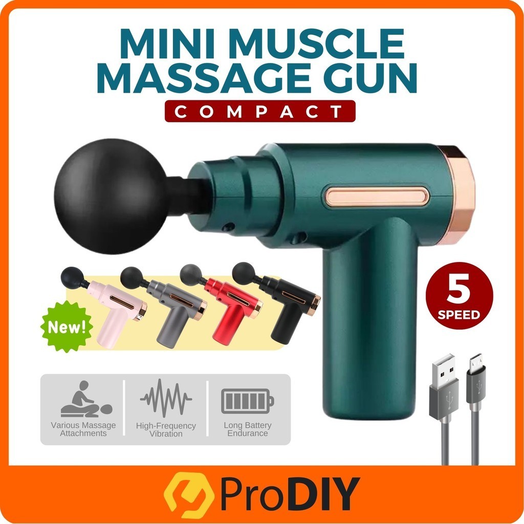 PRODIY USB Mini Massage Gun Muscle Massage Gun Fascial Gun Mesin Urut ...