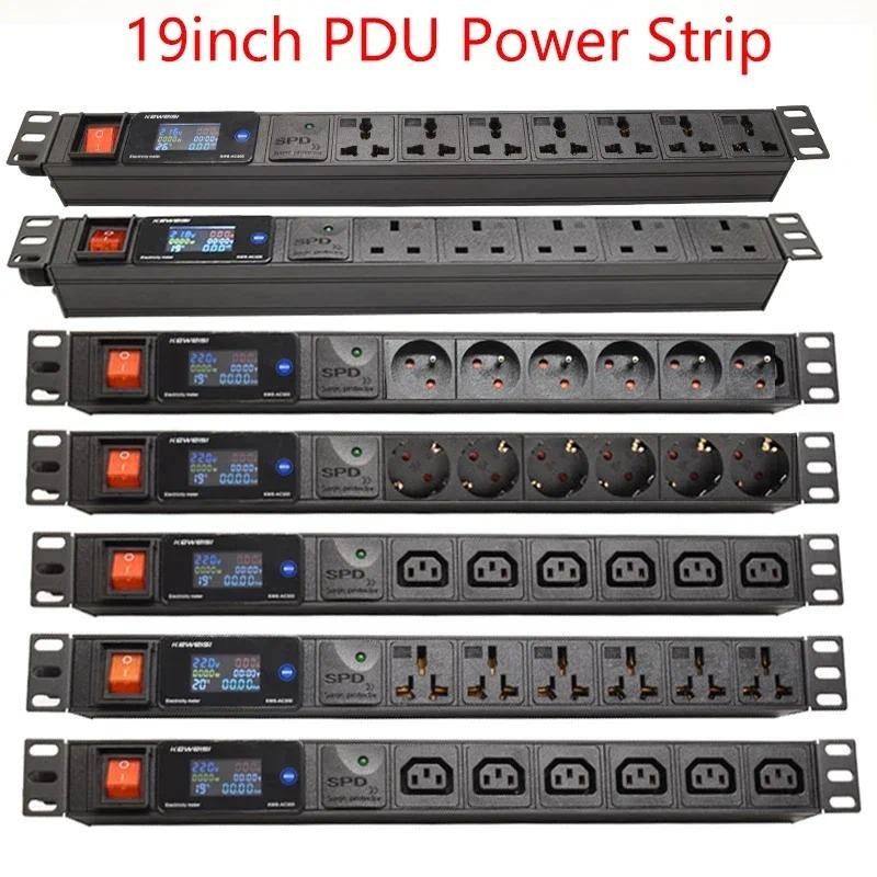 Network cabinet 19Inch PDU Power Strip Voltmeter Ammeter Wattmeter EU ...