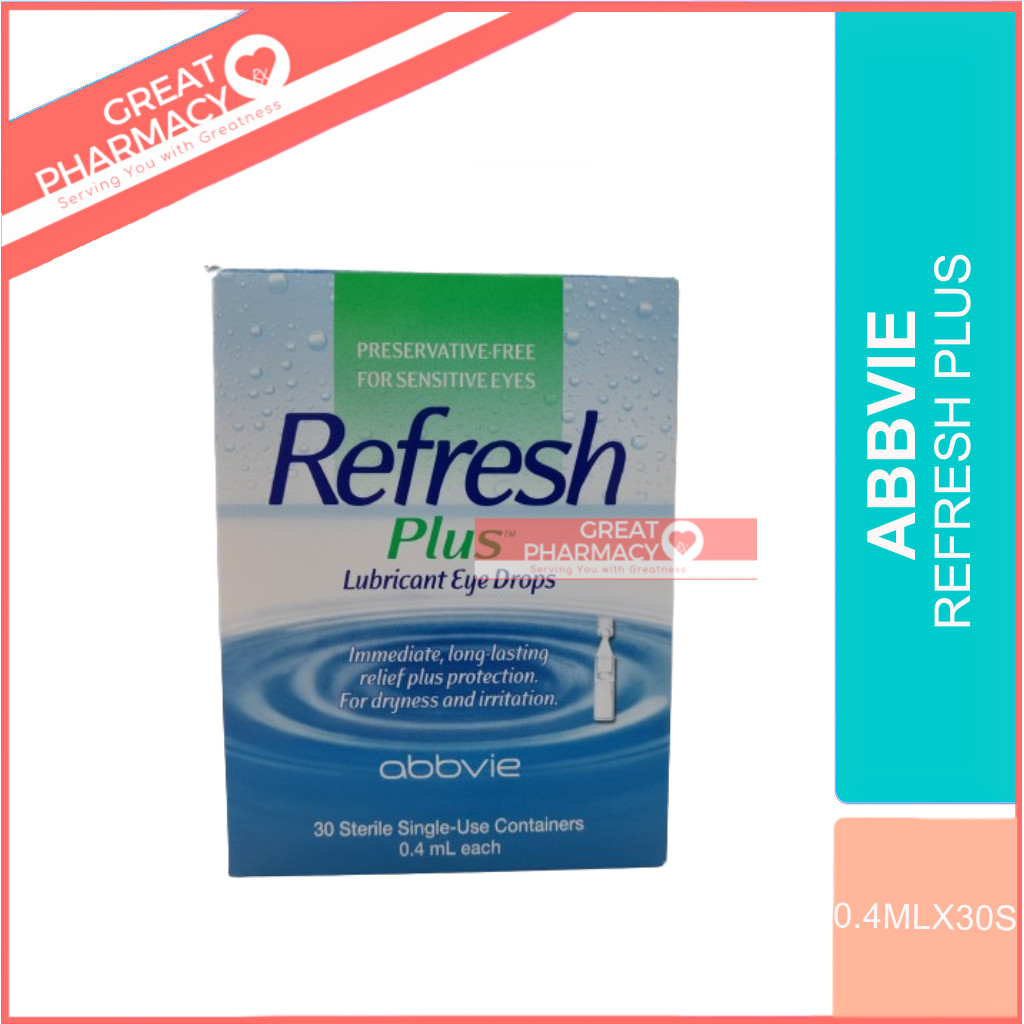 Allergan Refresh Plus Eye Drops 30 vials x 0.4ml (Exp:11/2024) | Shopee ...