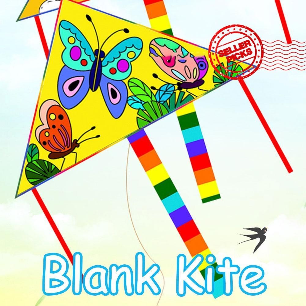 Blank Triangle Kite DIY Children Doodle Coloring Kite Family Kids ...