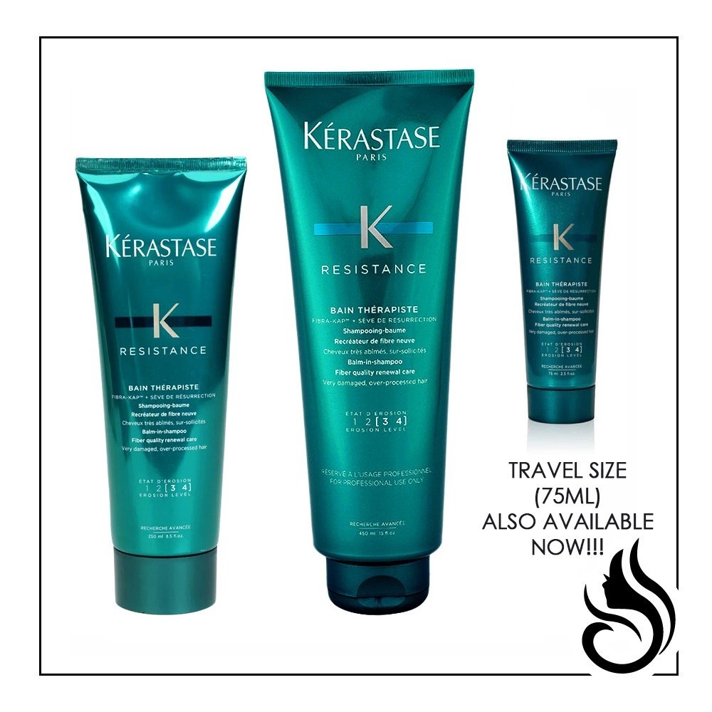 Kerastase Resistance Bain Therapiste Shampoo (250ml/450ml) / Travel ...