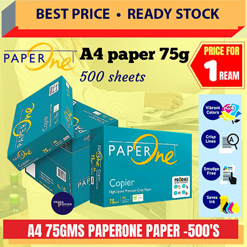 Paperone 75gsm A4 Paper White Paper Photocopy & Printing Paper | Shopee ...