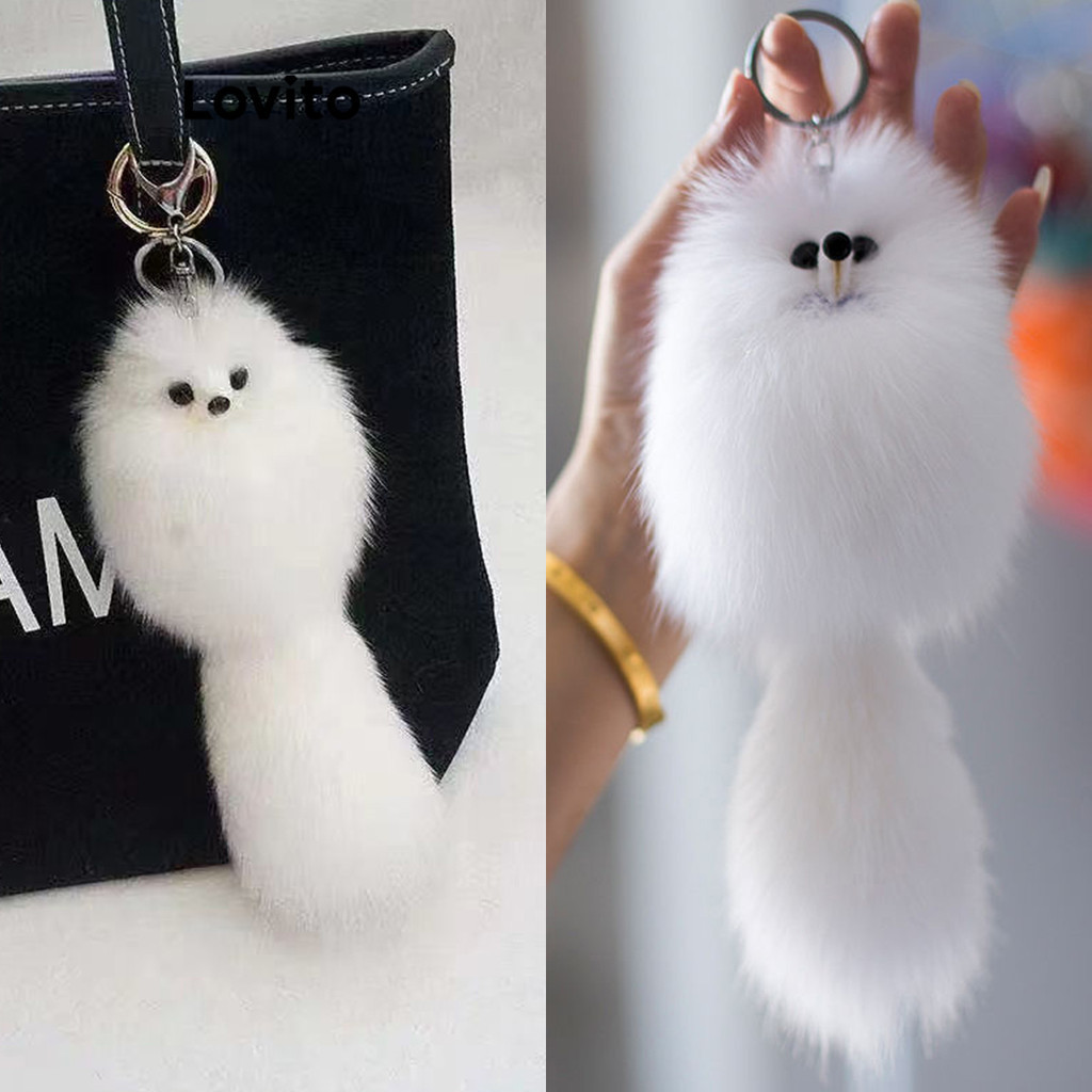 Lovito Cute Cartoon Stuffed Fox Keychain Couple Besties Bag Accessories ...