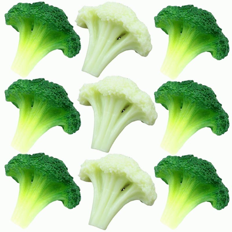 6 PCS Artificial PVC Cauliflower Broccoli Slices Model Simulated Fake ...