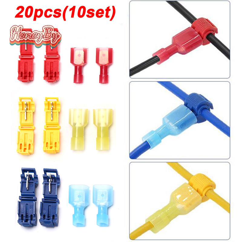 honeybird 20Pcs T-Tap Splice Wire Connector Insulated Spade Electrical ...