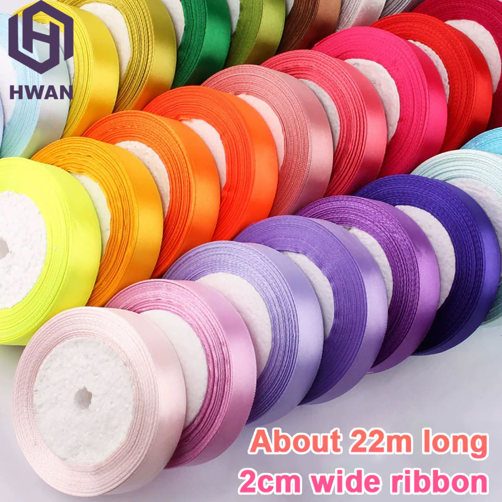 2CM*22M DIY Bow Craft Satin Ribbon Flower Wrapping Webbing Decoration ...