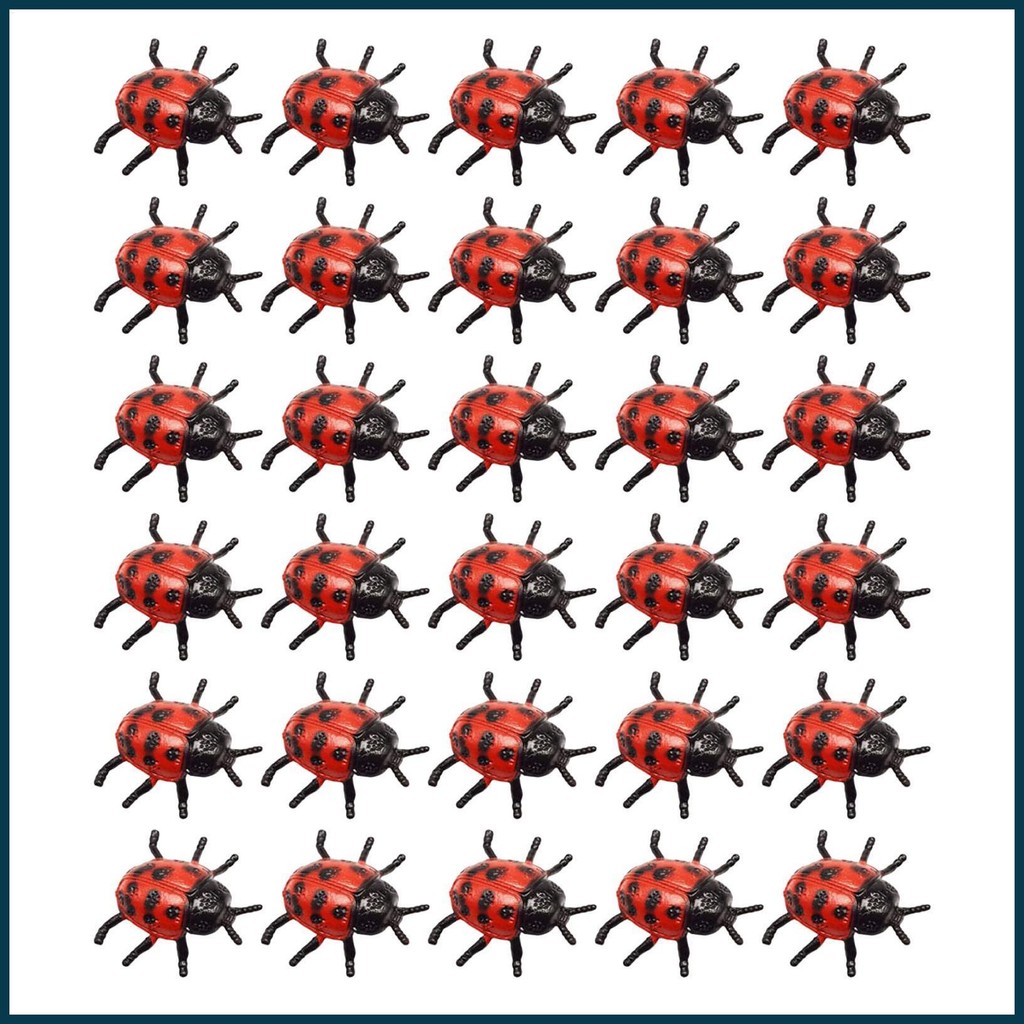 Ladybirds For Crafts 30pcs Fake Ladybirds PVC Realistic Vibrant ...
