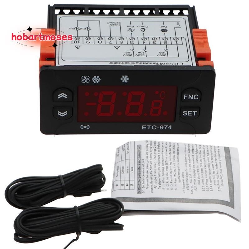 ETC-974 Digital Temperature Controller Microcomputer Thermostats Thermostat Refrigeration Alarm ...