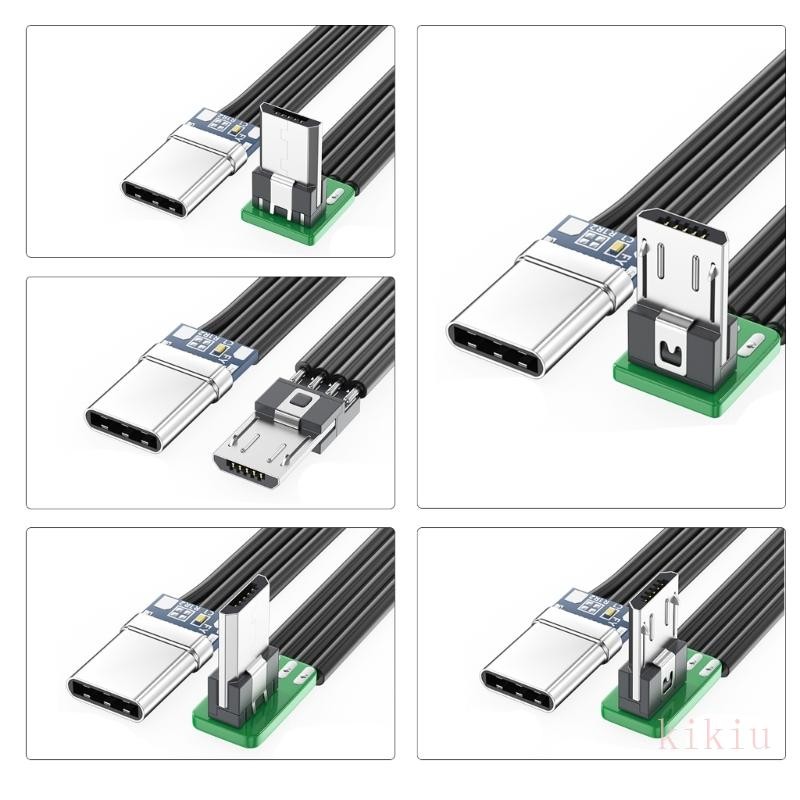 Bang TypeC To MicroUSB 90 Degree USBC Cable Ribbon Flat Angled Charging ...