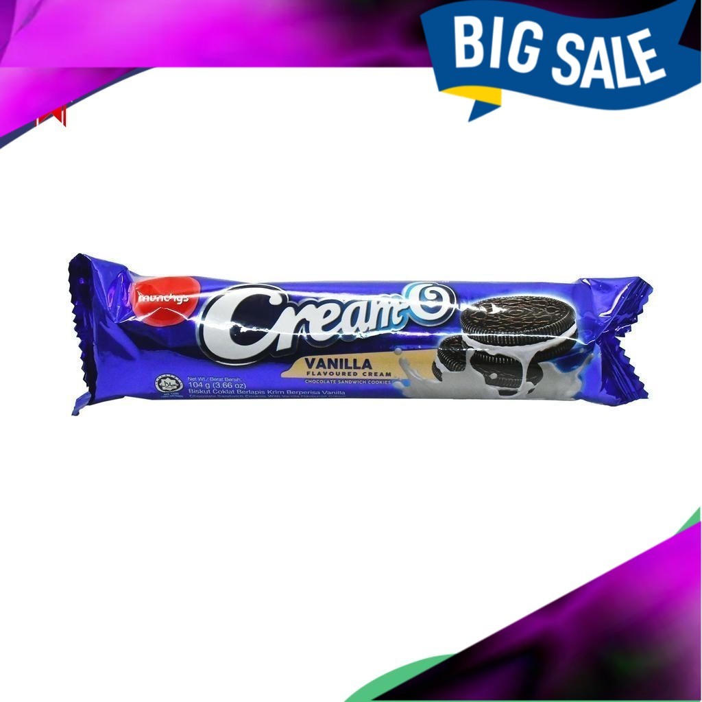 Biskut Cream-O Vanilla Flavour Chocolate Sandwich Cookies (104g) Bisku ...