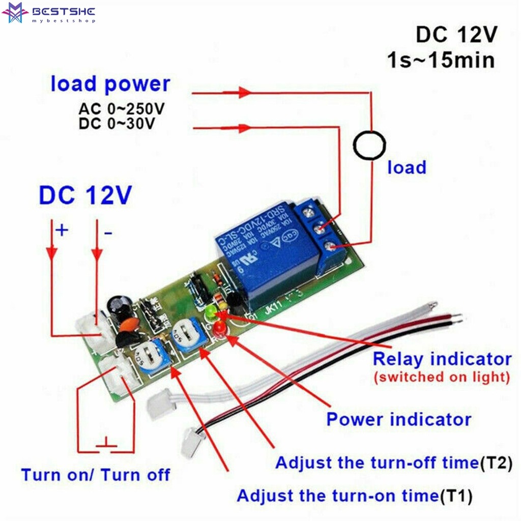 DC12V Adjustable Infinite Cycle Loop Delay Timer Time Relay Switch ON OFF Module | Shopee Malaysia