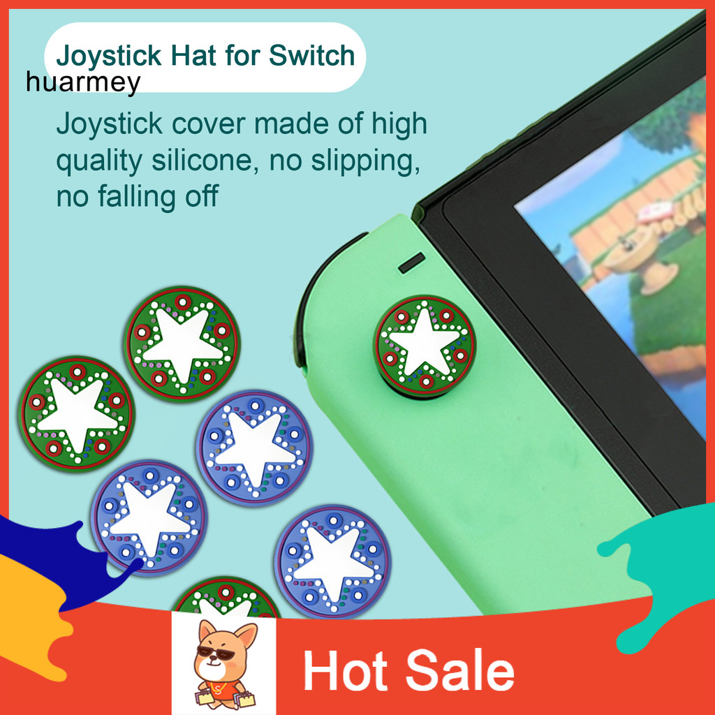 HMY 2Pcs Joystick Hat Compatible for Switch Joy Con Silicone Button ...