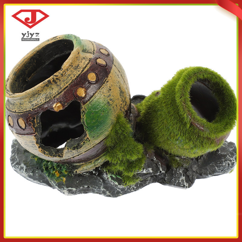 Fish Aquarium Accessories Vase Shelter Decoration Underwater Hideout ...