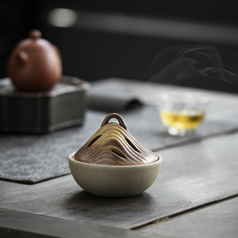 [Semi-Handicraft] Ceramic Small Mountain Incense Burner Incense ...