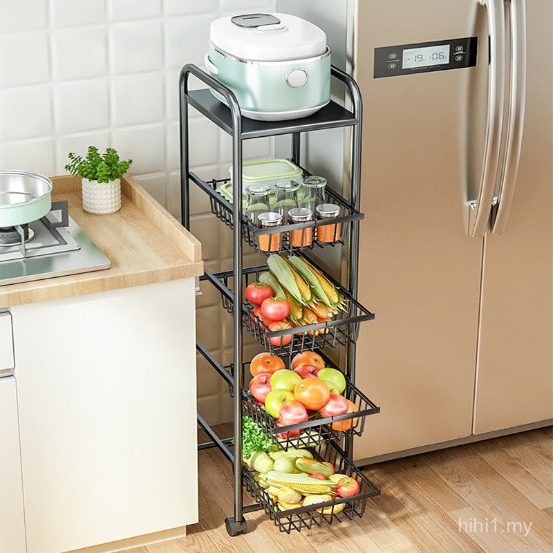 Kitchen Gap Rack Vegetable Storage Floor Multi-Layer Drawer Type Narrow ...