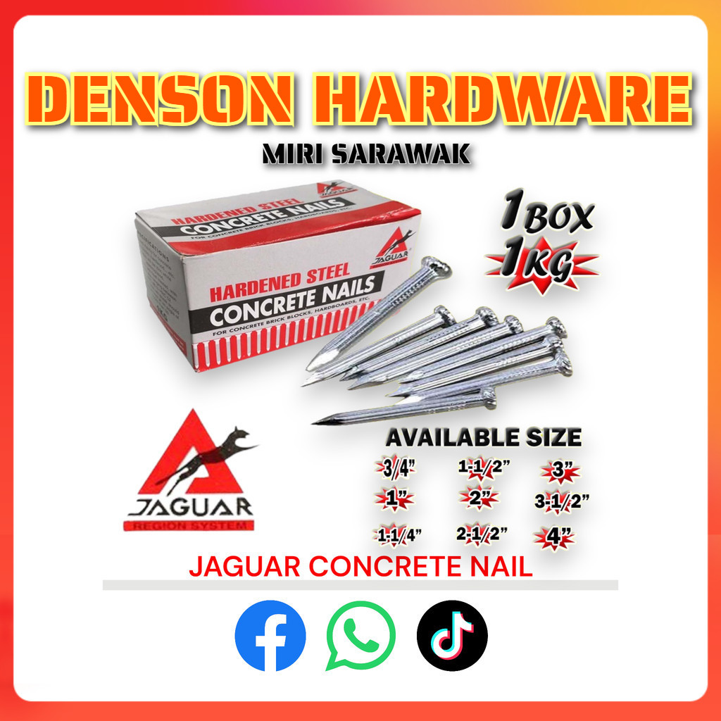 JAGUAR Concrete Nail / Paku Simen 1KG / 1BOX | Shopee Malaysia