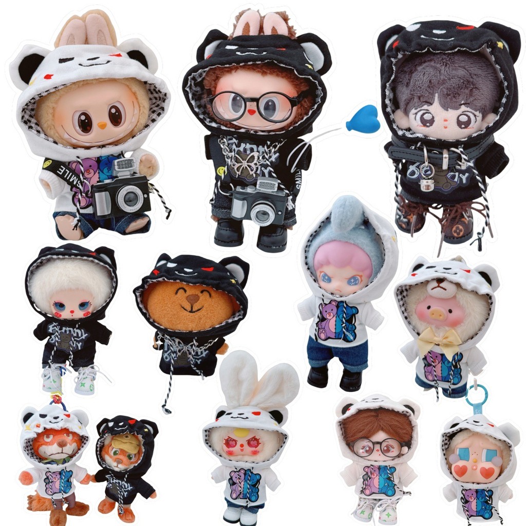 17cm 15cm labubu V1 V2/Vinyl crybaby/lulu Pig Doll Sweatshirt Jeans ...