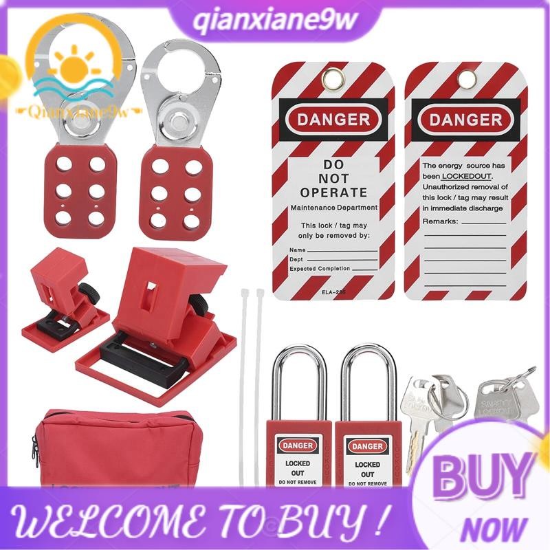 9 PCS Lockout Tagout Locks Tags Set Lockout Locks Out Tag Out Kit ...