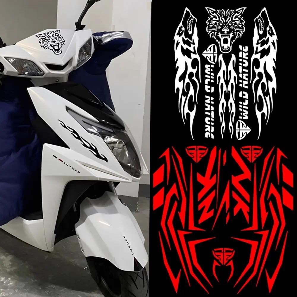 Motorcycle Front Sticker Wolf Lion Antelope Dragon Decal Motobike Wild ...