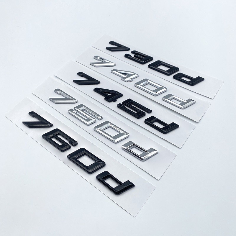 New Font Numbers Letters 730d 740d 745d 750d 760d Top ABS Emblem for ...