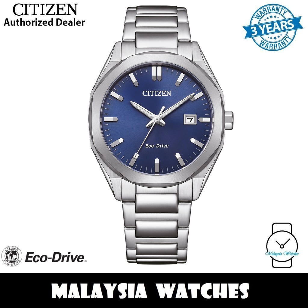 (100% Original) Citizen BM7620-83L Octangle Eco Drive Blue Dial Mineral ...