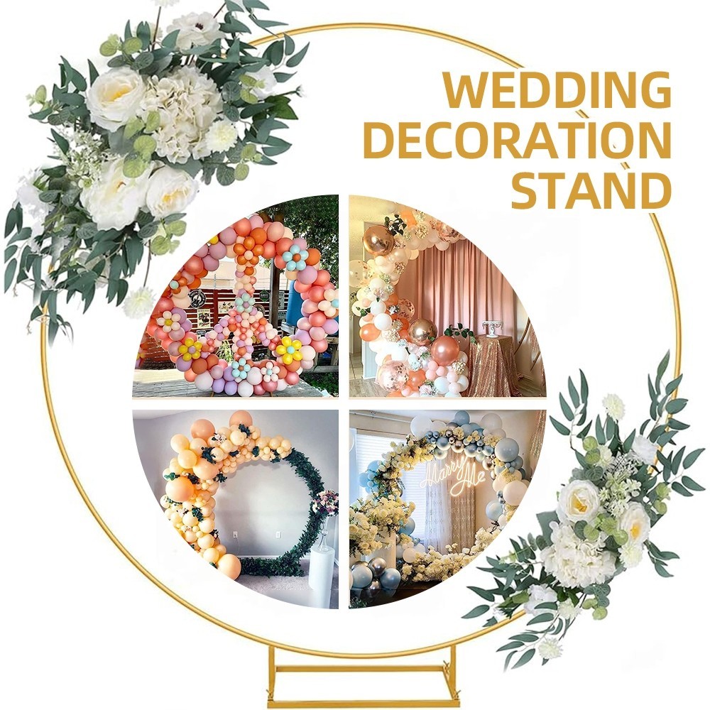 Balloon Arch Backdrop Stand Circle Wedding Decoration Floral Round ...