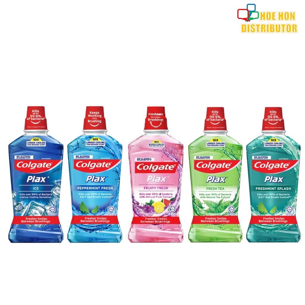 Colgate Plax Mouth Rinse 750ml Oral Wash Peppermint Freshmint Fruity ...