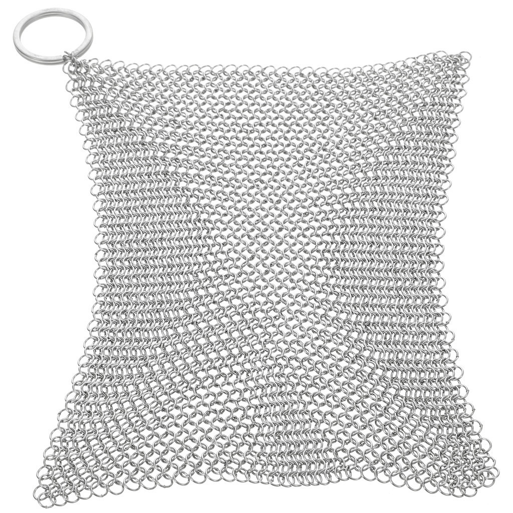 Cast Iron Scrubber Bbq Griddle Dish Brush Wire Mesh Upgraded Steel ...