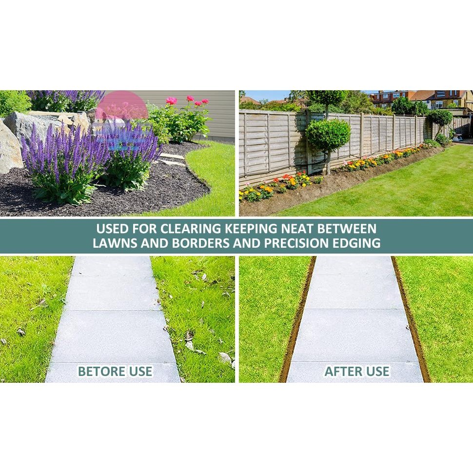 Garden Edger Half Moon Saw-Tooth Hand Edger Ergonomic Manual Lawn Step ...