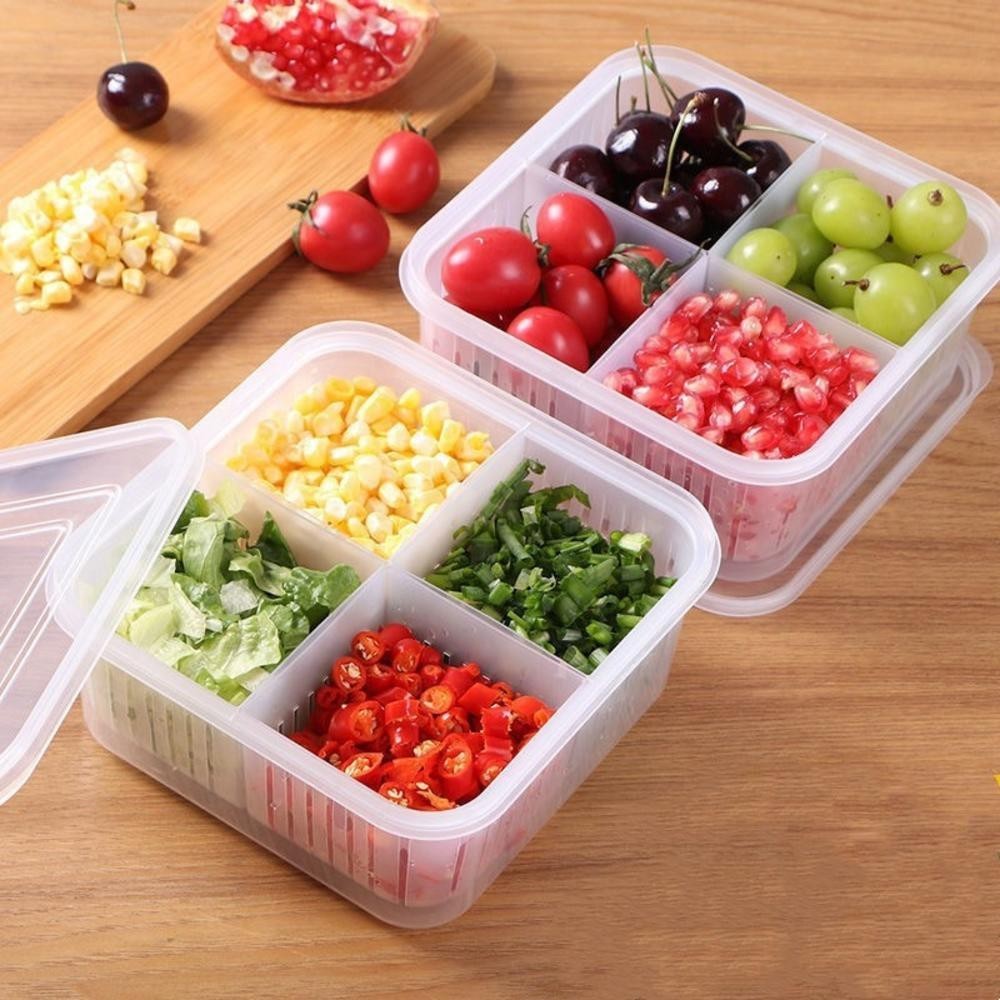 Veggie Tray with Lid Stackable Vegetable Storage Appetizer Relish ...