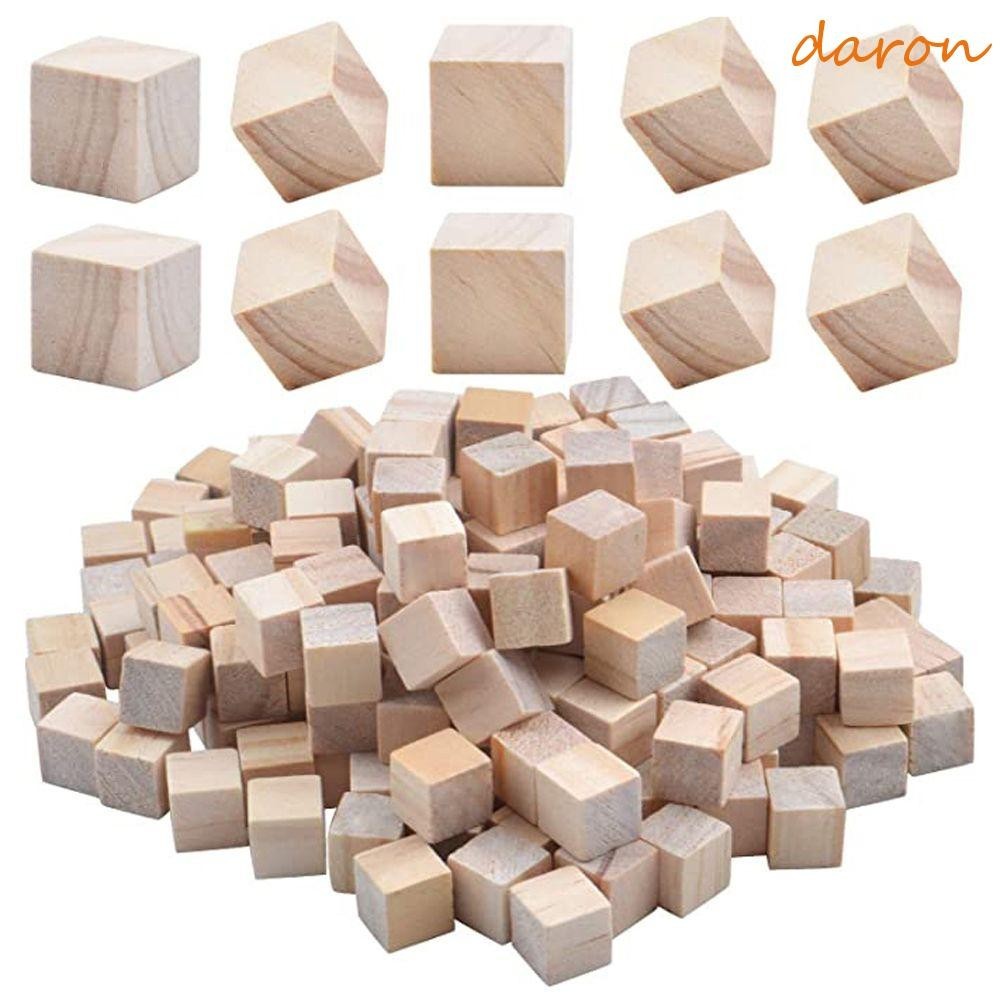 DARON Wooden Cubes Unfinished For Math Natural Wood Hardwood Blocks ...
