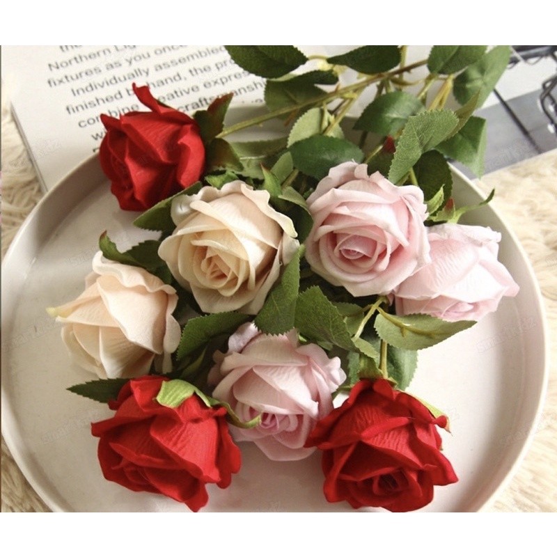 1pcs Rose artificial flower hand bouquet bunga ros bunga tangan wedding ...
